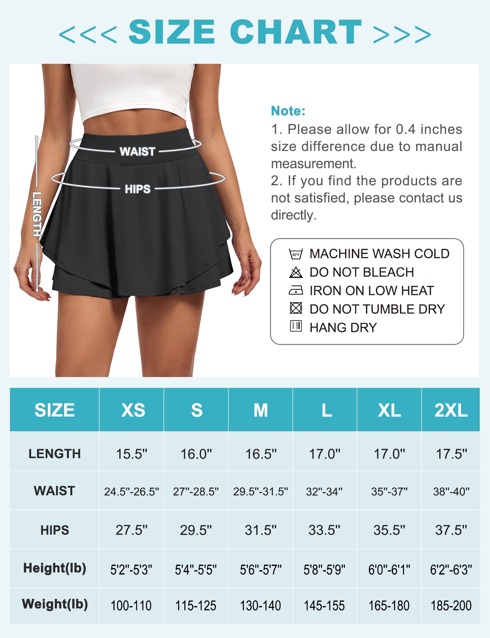 IUGA Tennis Skirts for Women with Pockets Shorts Athletic Golf Skorts Skirts for Women High Waisted Running Workout Skorts Black