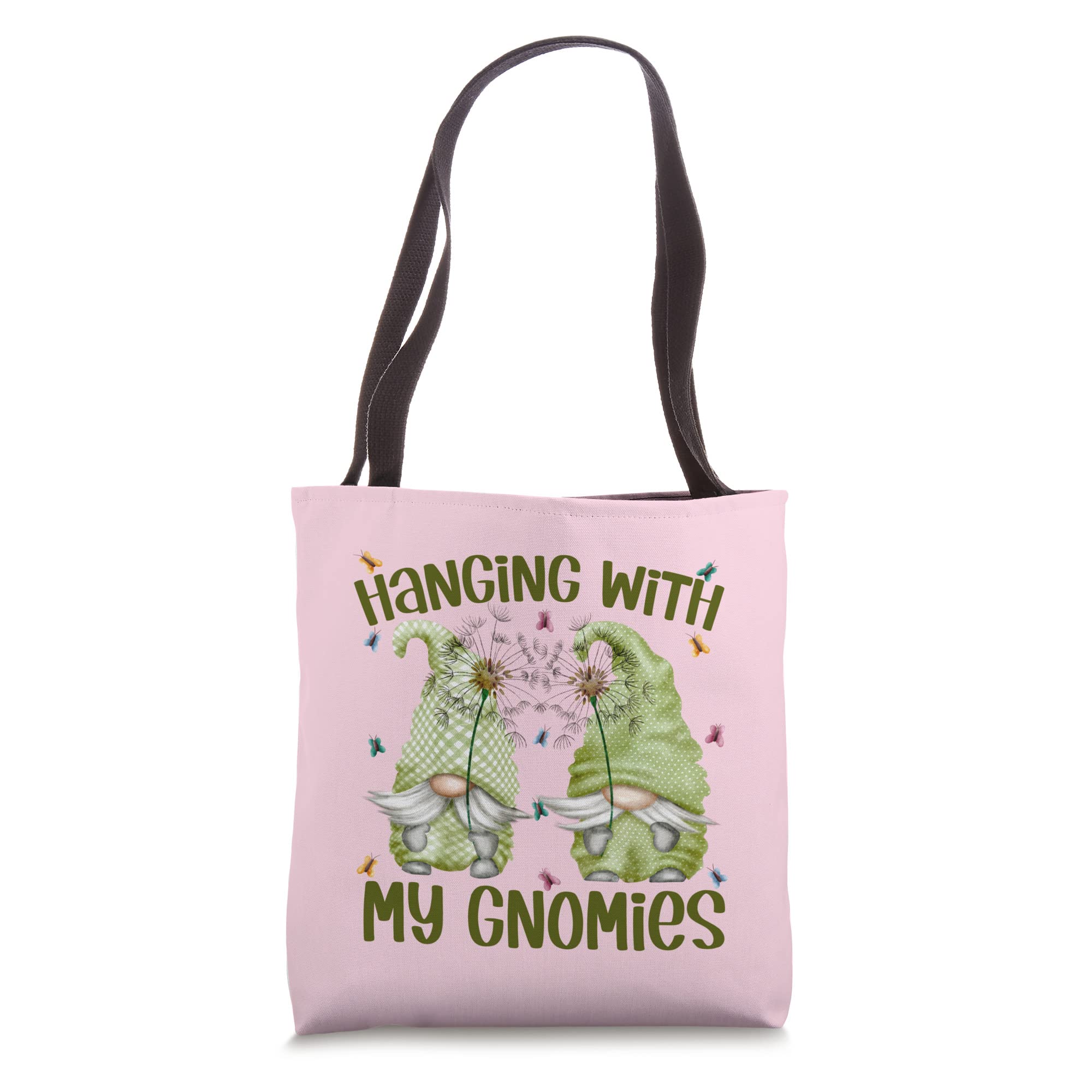 Hanging With My Gnomies Butterfly Dandelion Spring Gnome Tote Bag