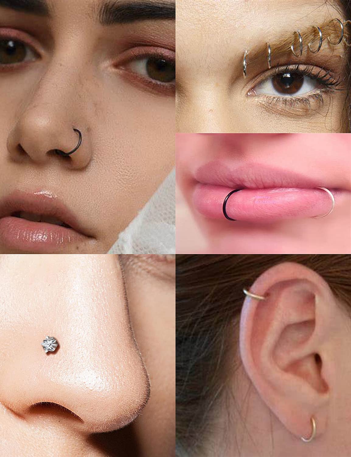 Vsnnsns 18G Threadless Push in Nose Rings for Women Men 316L Surgical Stainless Steel L Shaped Nose Studs Screw Bone Nose Rings Hoops Piercings 18 Gauge Nostril Piercing Nose Studs Jewelry 2mm CZ