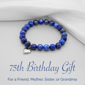 OLGAS GEMS 75th Birthday Milestone Bracelet & Meaningful Message Card for Women - Beautiful and Sentimental 75th birthday gifts for women