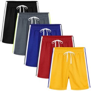 resinta 5 pack toddler boys athletic basketball shorts quick dry mesh shorts active gym shorts soccer running sports shorts