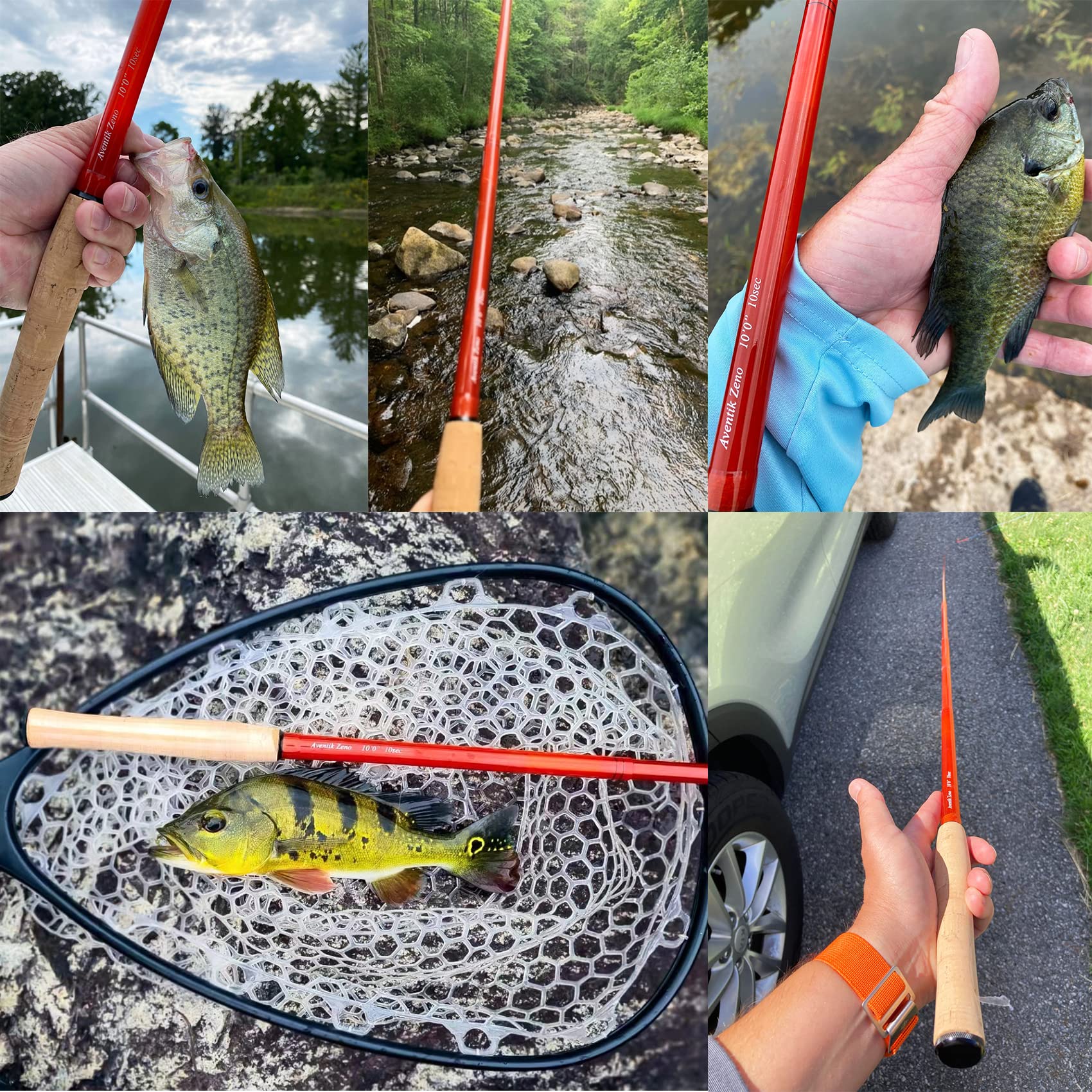 Aventik Zeno S2-Glass Tenkara Rod(10'0'' 10Sec, Berry Red)