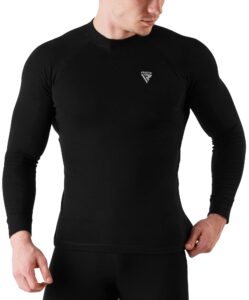 rdx rash guard bjj, compression base layer top quick cool dry wetsuit swimming vest men, surfing mma running cycling training