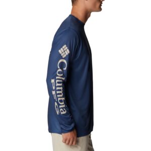 Columbia Men's Terminal Tackle PFG Carey Chen Long Sleeve, Carbon/Ancient Fossil Inshore Trio, Large