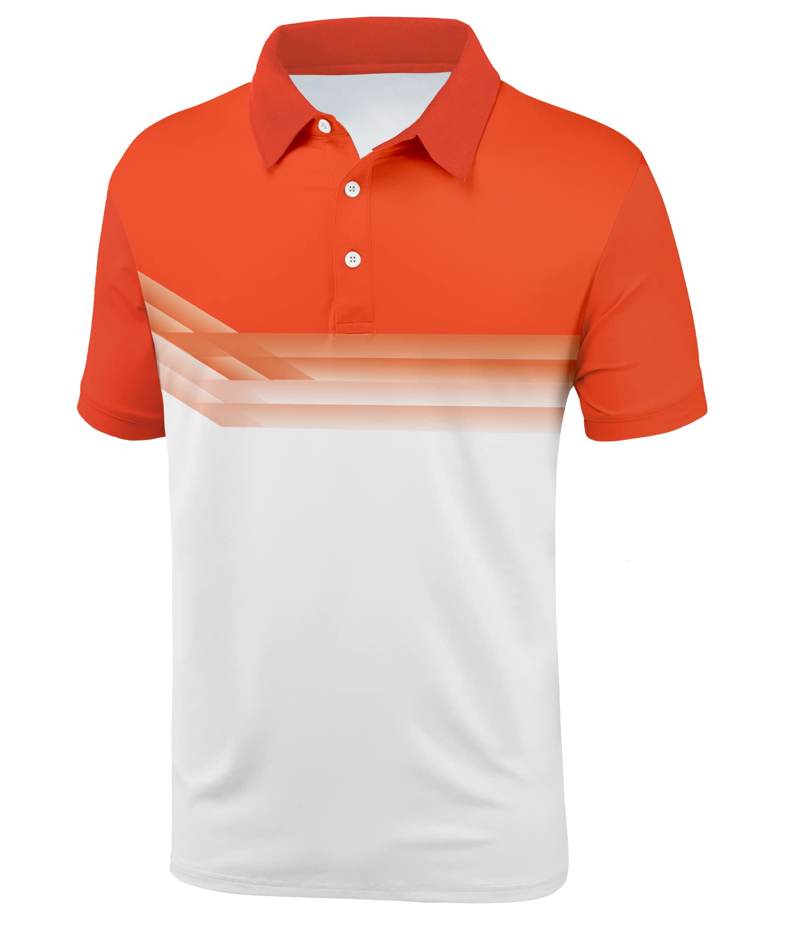 V VALANCH Mens Polo Shirts Short Sleeve Moisture Wicking Golf Tennis Polo Casual Shirts Orange,XL