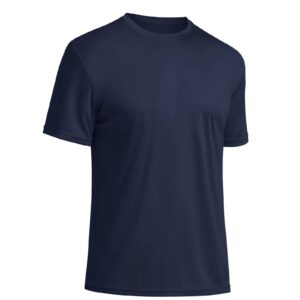 BIYLACLESEN Men's Hiking Shirts Short Shirts UPF 50+ Sun Protection Shirts Dry Fit Moisture Wicking T-Shirts for Men Workout,Travel,Camping Navy