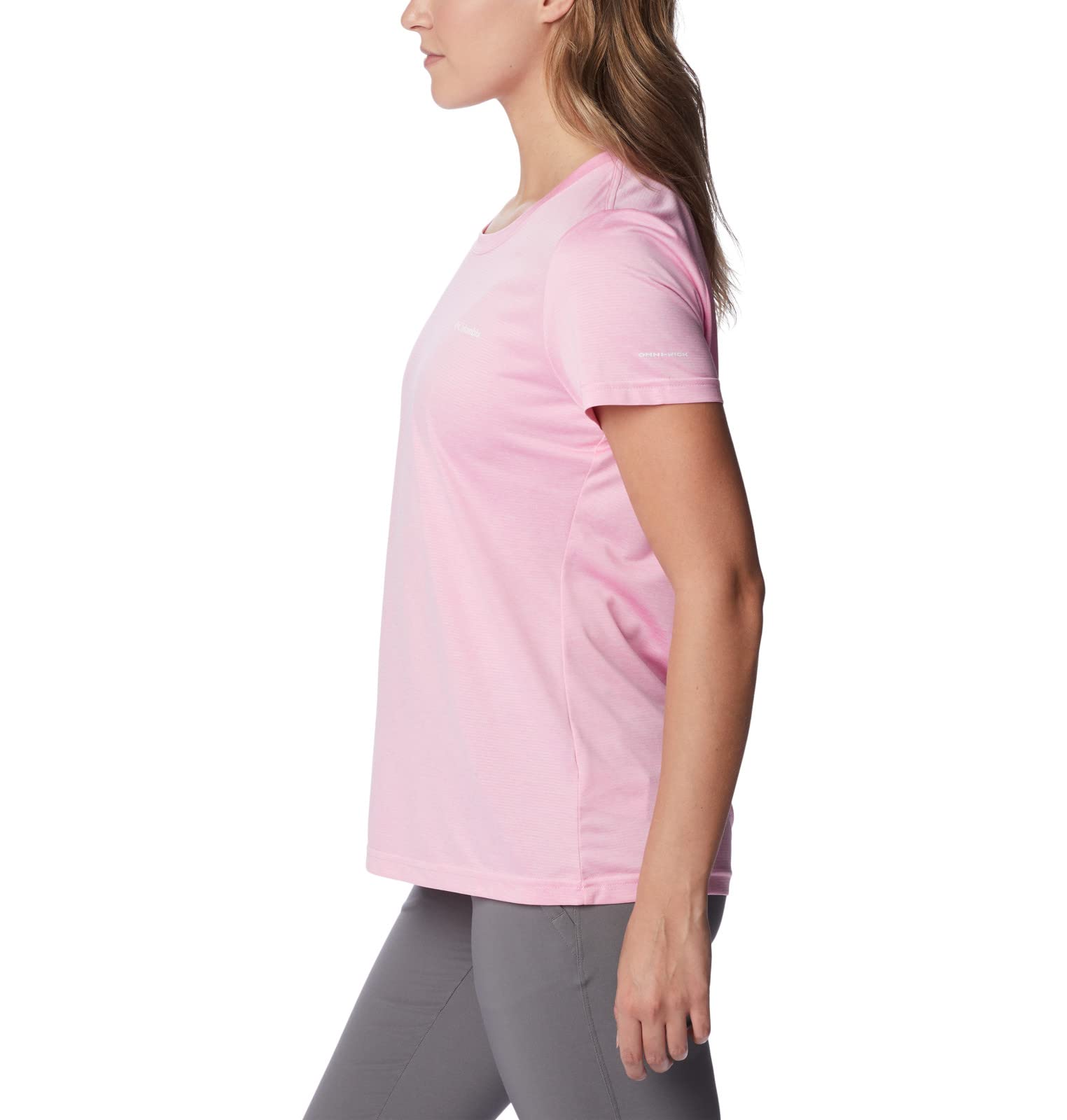 Columbia Women's Hike Short Sleeve Crew, Wild Rose, Large