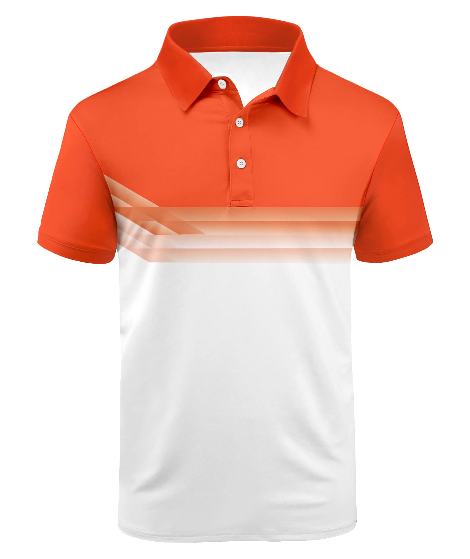 V VALANCH Mens Polo Shirts Short Sleeve Moisture Wicking Golf Tennis Polo Casual Shirts Orange,XL