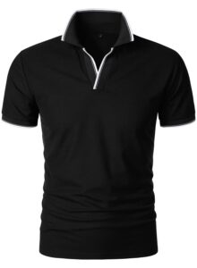 hood crew man’s polo shirt casual basic designed v-neck tee shirts black xl