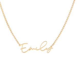 box chain name necklace, 925 solid sterling silver personalized name necklace, gold name necklace, gift for her, christmas gift for women