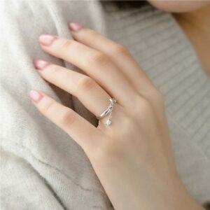 2 Pcs Hollow Star Couple Fashion Meteor Ring Opening Adjustable Ring Promise Ring Friends Couple Gift Jewelry (Silver)