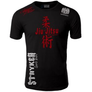 jiu jitsu stryker fight gear mma ufc bjj nhb adult shorts sleeve t shirt top (l, black)