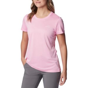 Columbia Women's Hike Short Sleeve Crew, Wild Rose, Large