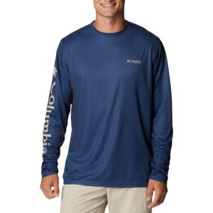 Columbia Men's Terminal Tackle PFG Carey Chen Long Sleeve, Carbon/Ancient Fossil Inshore Trio, Large