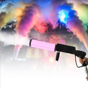 co2 handheld fog machine for cga320 co2 tank, smoke machine co2 fog cannon gun with led lights dj effects fogger smoke gun for halloween, party, club, bar (us stock)