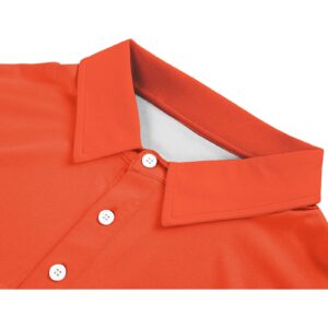 V VALANCH Mens Polo Shirts Short Sleeve Moisture Wicking Golf Tennis Polo Casual Shirts Orange,XL