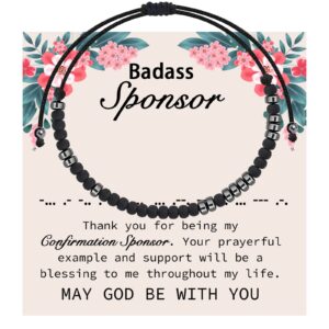 confirmation sponsor secret message morse code bracelet for women sponsor confirmation thank you gift (badass sponsor)