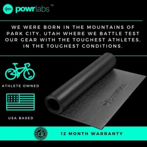 Powr Labs Sweat Proof Exercise Bike Mat, Stationary Bike Mat, Indoor Bike Mat (30x60) Exercise Bike Mats, Bike Mat Indoor Cycling, Exercise Bike Mat for Carpet Works with Peloton Bike Mat Wahoo Kickr