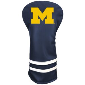 team golf ncaa michigan vintage driver headcover - printed team golf ncaa vintage driver golf club headcover, form fitting design, retro design with fleece lining for extra club protection