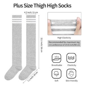 Apoway 6 Pairs Plus Size Thigh High Socks Warm Thigh High Stockings Over the Knee Socks for Women, L-XXL