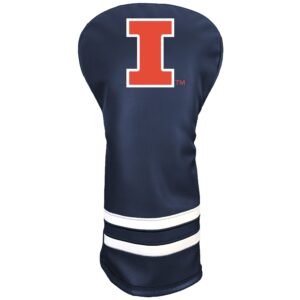 team golf ncaa illinois vintage driver headcover - printed team golf ncaa vintage driver golf club headcover, form fitting design, retro design with fleece lining for extra club protection