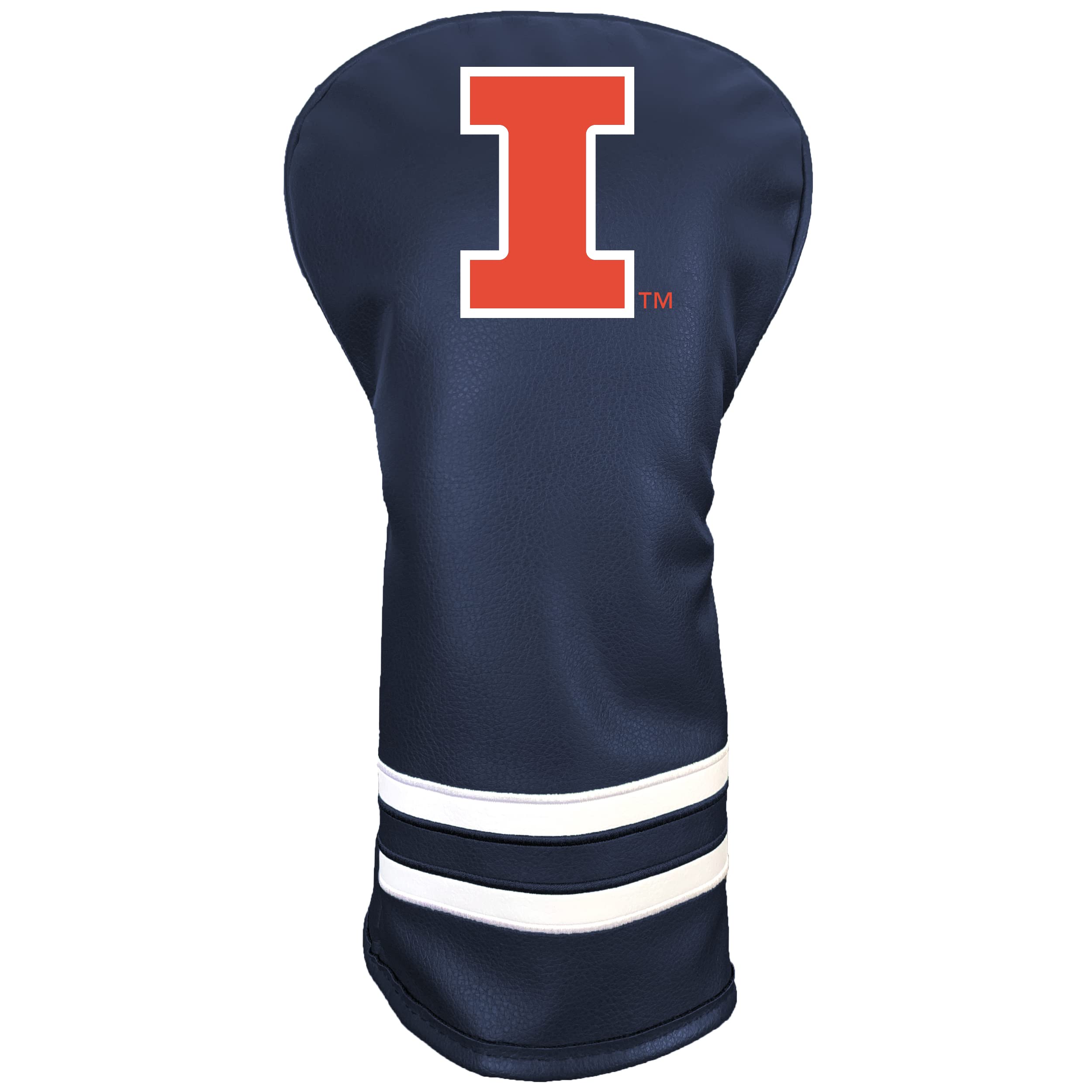 Team Golf NCAA Illinois Vintage Driver Headcover - Printed Team Golf NCAA Vintage Driver Golf Club Headcover, Form Fitting Design, Retro Design with Fleece Lining for Extra Club Protection