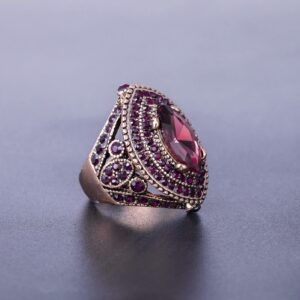 CKHAO Women Ring - 32mm Turkish Style Purple Gemstone Vintage Ring Women Jewelry J0769PURPLE (9)