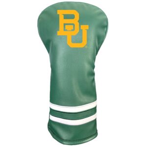 team golf ncaa baylor vintage driver headcover - printed team golf ncaa vintage driver golf club headcover, form fitting design, retro design with fleece lining for extra club protection