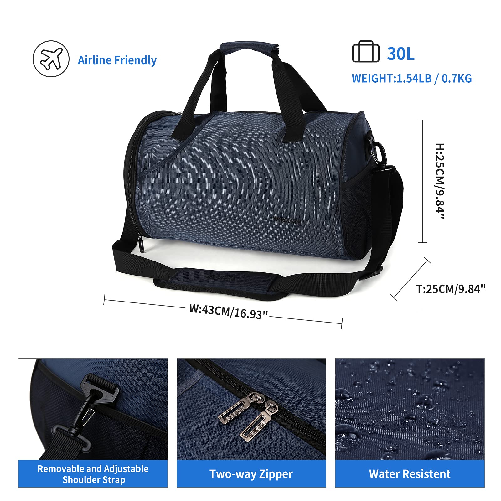 Large Sports Gym Bag for Men Women,Travel Duffel bag with Shoes Compartment,Overnight Tote Bag Workout Bags for Gym