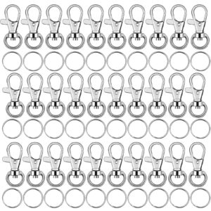 key chain swivel hooks, anezus 100pcs keychain hardware metal swivel snap hook lanyard clips hooks with keychain rings for keychain hardware and lanyard charms