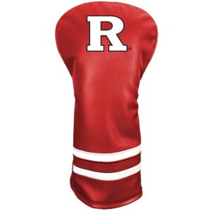 team golf ncaa rutgers vintage driver headcover - printed team golf ncaa vintage driver golf club headcover, form fitting design, retro design with fleece lining for extra club protection