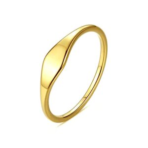 qings signet rings for women pointer finger thin stacking band gold filled stackable minimalist ring size 6 arc slim plain statement ring for women teen girls men