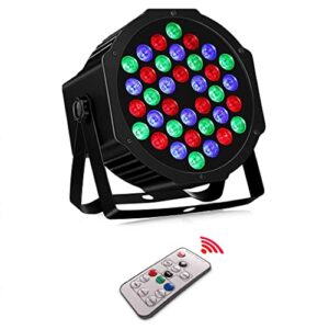 led stage lights - 36 dj party lights indoor, 7 modes rgb disco lights for parties with sound activated remote & dmx control - dj lights, laser lights for party uplights for events