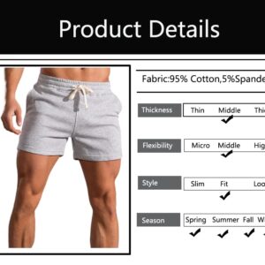 Men's 4" Extra Soft Gym Short Athletic Lounge Shorts