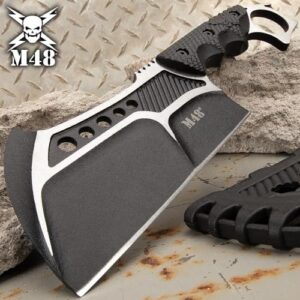 United Cutlery M48 Conflict Cleaver With Vortec Sheath | 2Cr13 Cast Stainless Steel Blade | Injection-Molded Nylon Handle | Karambit-Style Pommel | Vortec Belt Sheath | Great for Chopping and Hacking Jobs | 11 1/4" Overall