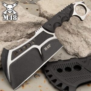 United Cutlery M48 Conflict Cleaver With Vortec Sheath | 2Cr13 Cast Stainless Steel Blade | Injection-Molded Nylon Handle | Karambit-Style Pommel | Vortec Belt Sheath | Great for Chopping and Hacking Jobs | 11 1/4" Overall