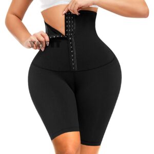 YOFIT Super High Waist Corset Shorts Waist Trainner Yoga Shorts with Corset Black XXL