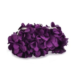 jambhala mini women clutch evening bag small floral purses with chain for wedding, party, prom, purple