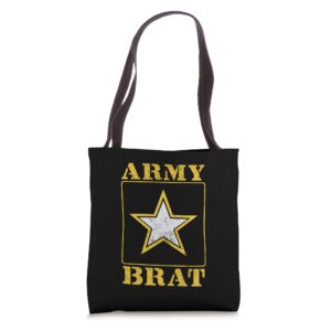 military themed playful patriotic united states army brat tote bag