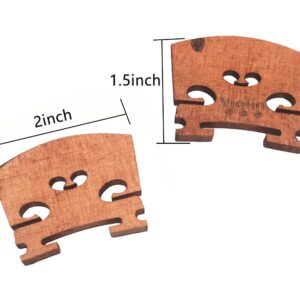 Jiayouy Fitted 4/4 Full Size Violin Maple Bridge with Reference Template Tool Violin Parts Accessories 3Pcs