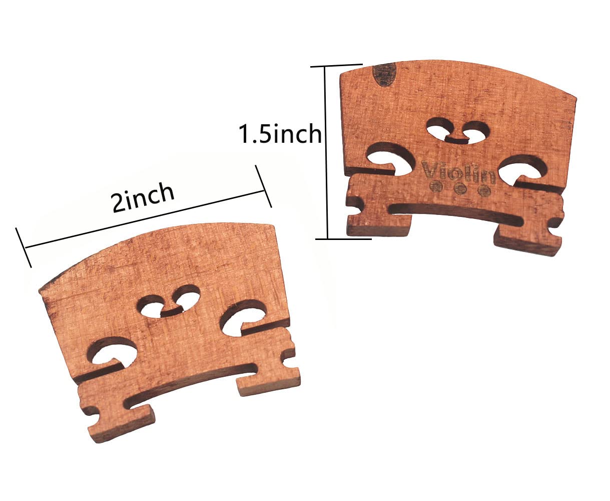 Jiayouy Fitted 4/4 Full Size Violin Maple Bridge with Reference Template Tool Violin Parts Accessories 3Pcs