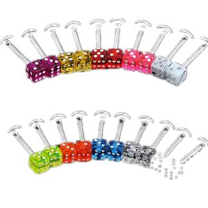 U-K 20 Pcs Mixed Cube Dice Lip Ear Studs Rings Tragus Labret Body Piercing Bars Party Club Practical and Attractive