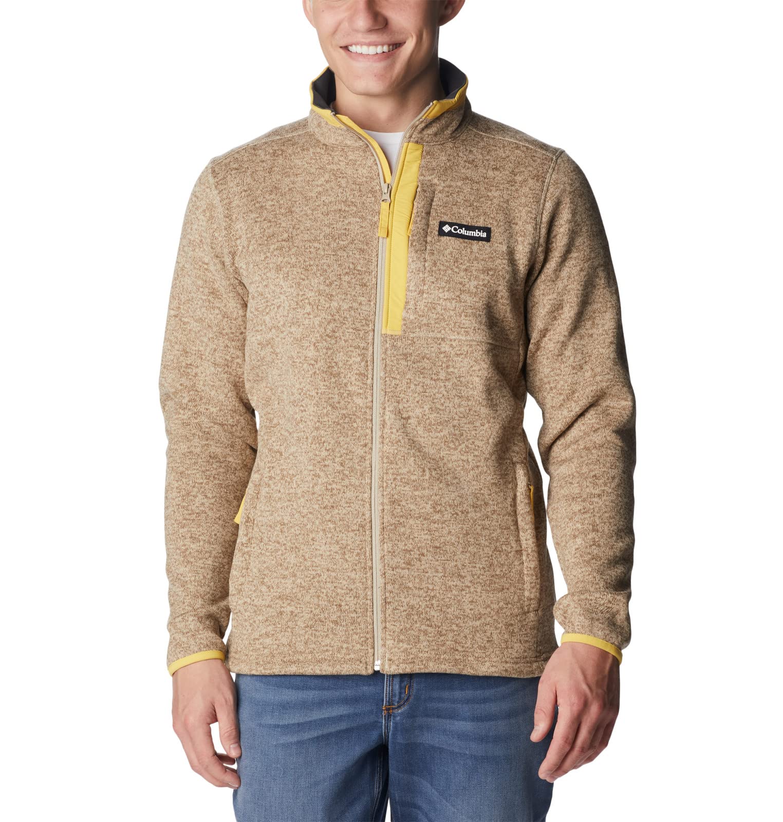 Columbia Men's Sweater Weather Full Zip, Ancient Fossil Heather, Large