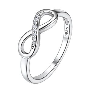 suplight 925 sterling silver cubic zirconia infinity ring for women size 7