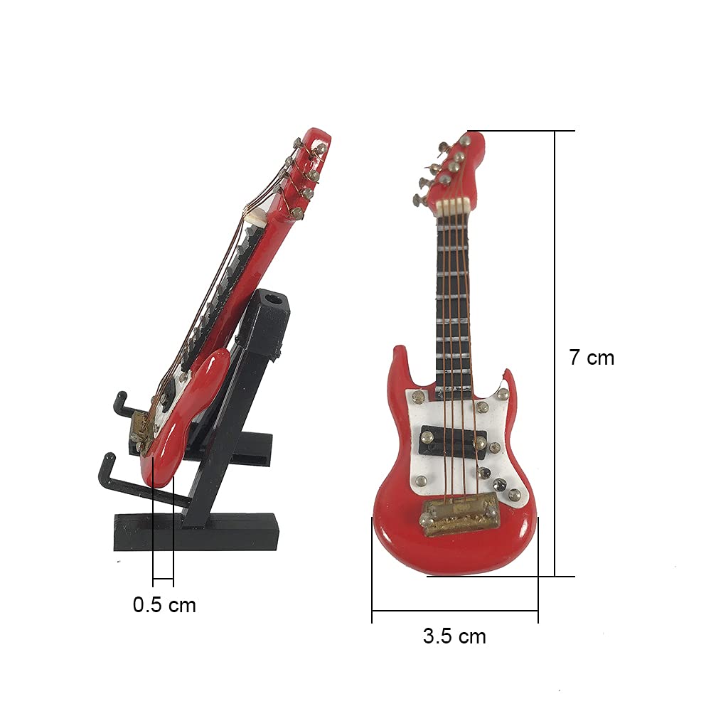 ALANO Miniature Electric Guitar Ornaments mini guitar model bass guitar ornament musical ornaments (7cm)