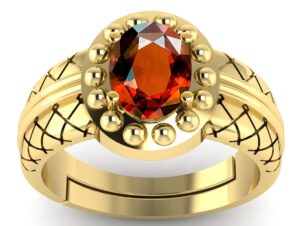 sirdaksh 8.00 carat natural certified gomed hessonite gold plated ring for men or women's