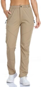 womens khaki golf pants quick dry travel nylon cargo waterproof hiking with pockets small