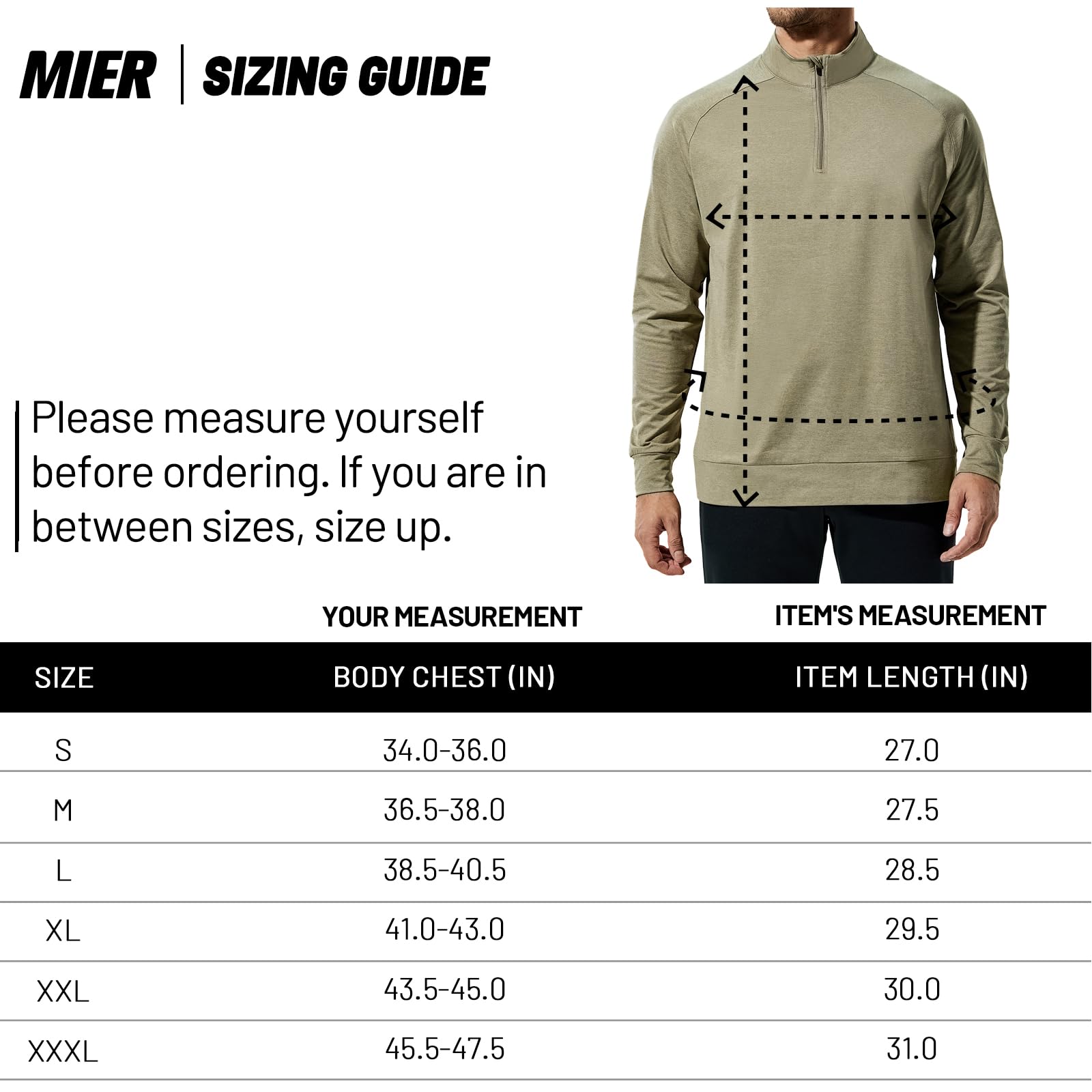 MIER Men's Quarter Zip Pullover UPF 50+ Long Sleeve Golf Hiking Running Athletic Shirts, Lightweight Brushed Back Fleece (Brown, Large)