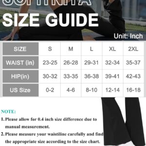 SOFITNIYA High Waisted Flare Leggings Crossover Bootcut Yoga Pants with Pockets for Women