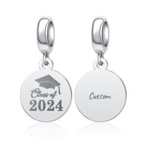 charmsstory personalized customized name class of 2023 graduation gifts charm for women teen girls charms compatible with pandora charms bracelets